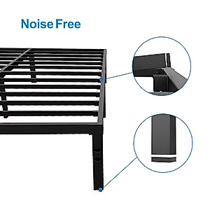 AUTSTA Full Size Bed Frame Easy Assembly, Bed Frame Full Size No Box Spring Needed, Heavy Duty Metal Platform Full Bed Frame with Plenty of Room for Storage