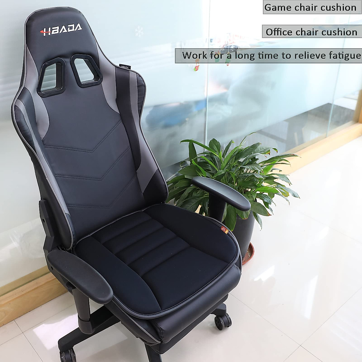 RaoRanDang Car Seat Cushion Pad for Driving Seat Cushions for Office Chairs/Truck Memory Foam Seat Cushion Comfortable and Durable Black