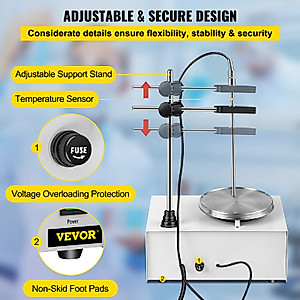Vevor Magnetic Stirrer,200W, 2000RPM,with Digital Temperature Display & Speed Adjusting, Magnetic Mixer with Hotplate 110V Magnetic Stirring Mixer 85-2,1000ML: Industrial & Scientific