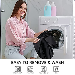 SIMFLAG 4Ft Bean Bag Chair, Memory Foam Filling Bean Bag Chairs with Velvet Cover, Removable and Machine Washable Cover, Giant Bean Bag Chair for Adult - Black