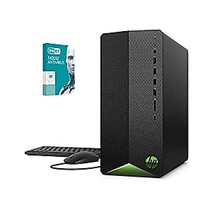 2021 Newest HP Pavilion Gaming Desktop, AMD 6-Core Ryzen 5600G Processor, AMD Radeon RX 5500, 16GB RAM, 256GB PCIe NVMe SSD + 1TB HDD, Mouse and Keyboard, Wins10 Home with Nod32 Antivirus