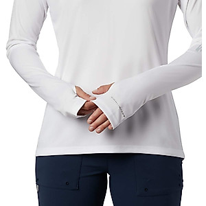 Columbia Women's Tidal Tee Hoodie, White/Cirrus Grey Logo, Medium