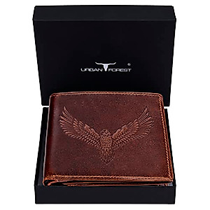 URBAN FOREST Zeus Leather Wallet & Accessory Set for Men, Caramel Brown, Casual
