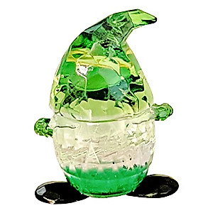 M2S Gifts Lucky Magical Gnome, St. Patricks Day Green Beer Drinking Fun Figurine, 2.5 Inch Small Garden, Lucky Irish Crystal Expressions Decor & ASL ILY Stickers (Lucky Green Beer)