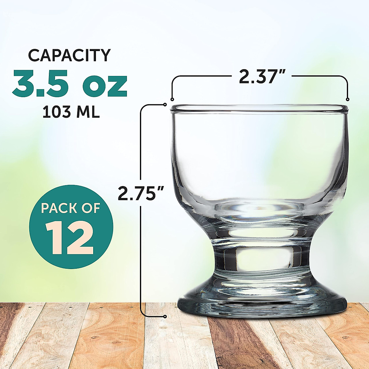 DISCOUNT PROMOS Lexington Mini Wine Tasting Glasses 3.5 oz. Set of 12, Bulk Pack - Restaurant Glassware, Perfect for Red Wine, White Wine, Cocktails, Other Beverages - Clear