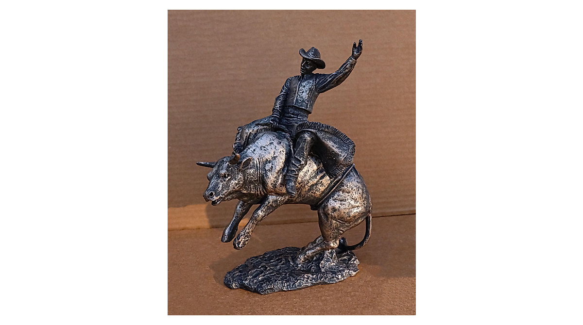 Ebros Rustic Western Rodeo Bull Rider Figurine - Wild West Accent