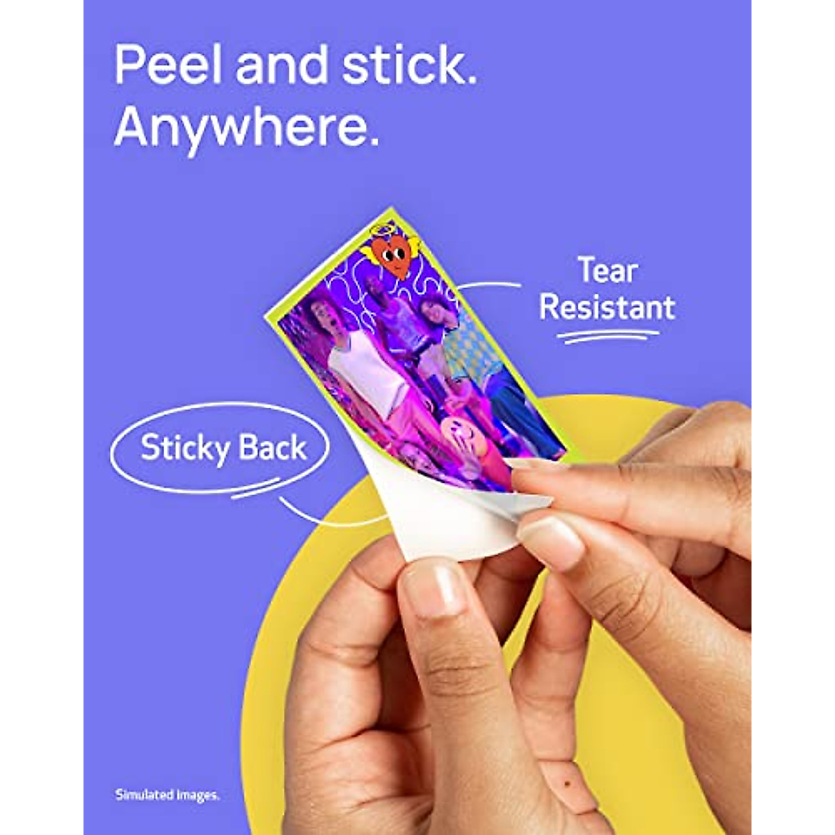Canon ZINK™ Sticky Back Photo Paper Pack (100 Sheets), Compatible to IVY Mini Photo Printer, IVY CLIQ +2 Instant Camera Printer and IVY CLIQ 2 Instant Camera Printer