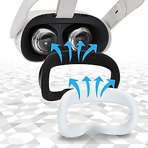 X-super Home Silicone Covers Sets 3pcs for Oculus Quest 2 - Face Cover Mask - Lens Cover Caps - Soft VR Shell Case Protected All Headset Body for Q2 (White)