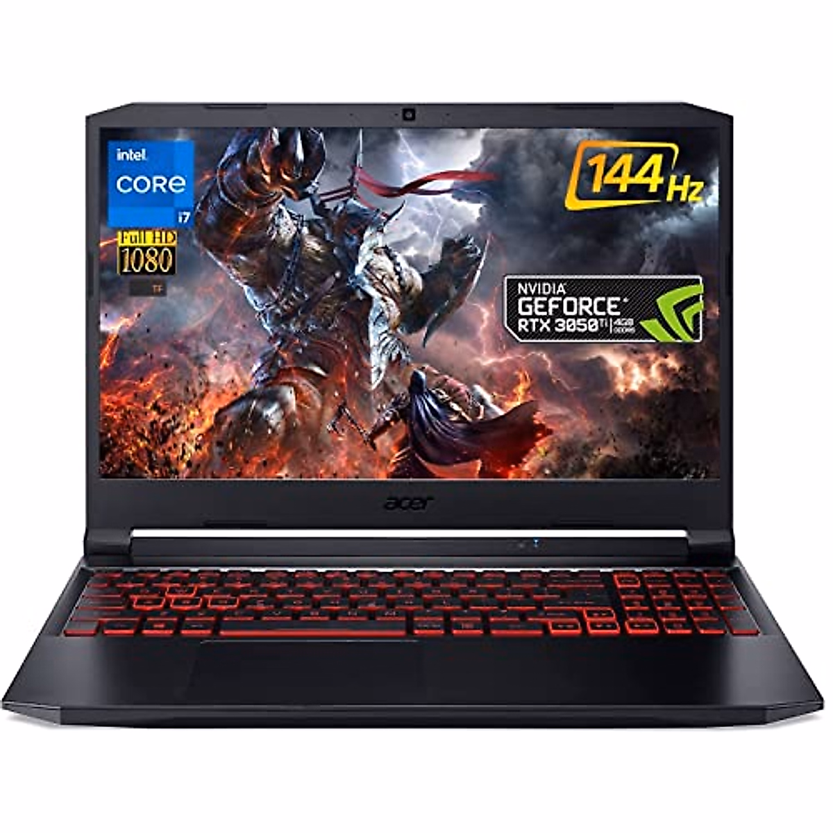 Acer Newest Nitro 5 Flagship Gaming Laptop: 15.6" FHD 144Hz IPS Display, Intel Gaming 8-Core i7-11800H, 64GB RAM, 4TB SSD, GeForce RTX 3050Ti, WiFi-6, Backlit-KYB, DTSX Audio, Cool Tech, Win11, TF