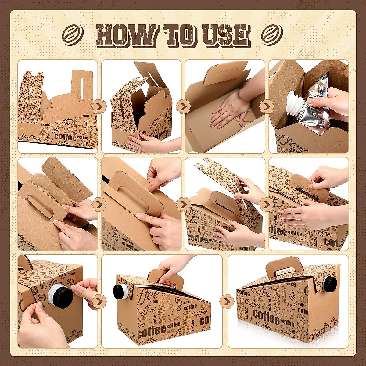 Resholder 10 Pack 135 oz Disposable Coffee Dispensers with Handle Insulated Coffee To Go Containers Portable Cold Hot Drink Dispensers Bulk for Party Catering Office Take Out