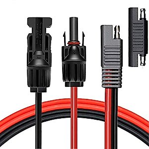 iMESTOU 2PCS 10 AWG SAE Adapter Solar Connector Cable 60 cm/ 24 inch with SAE Polarity Reverse Connector for RV Solar Panel