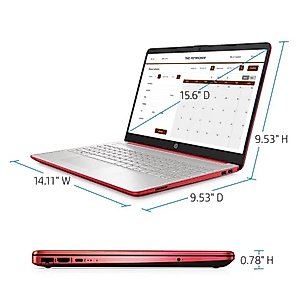 HP Newest 15.6" HD Laptop Computer, Intel Quad-core Pentium Processor, 16GB RAM, 1TB SSD, Office 365 1-Year, Numeric Pad, Webcam, Ethernet, Wi-Fi, Bluetooth, Windows 11 Home(S Mode), Red, /Battery