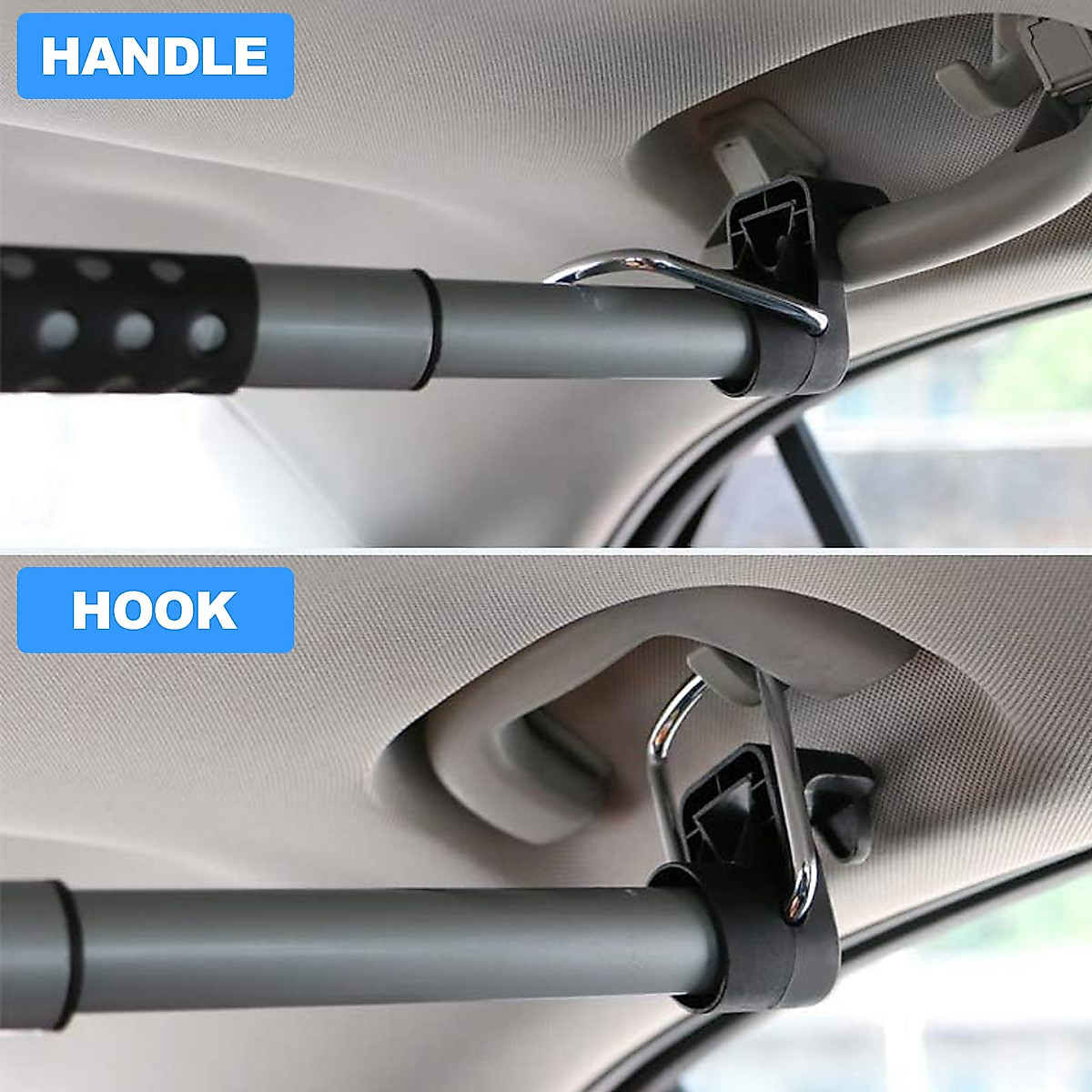 Enovorld Car Clothes Hanger Bar - Expandable 36 to 65 inches Retractable Vehicle Cloth Rack Hanger Rod for Car Trucks, SUVs, Vans, RVs, Road Travelers.