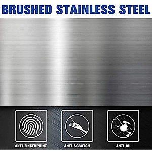 XXFBag Kitchen Trash Can 13 Gallon Garbage Can, Sensor Trash Can Touchless Stainless Steel Trash Can, Brushed Dustbin 50 Liter Motion Trash Bin Metal Waste Bin with Lid for Home Bathroom Office Restroom, Silver