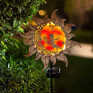 YJFWAL 2 Pack Frog Solar Lights Outdoor Frog Garden Decorations with Solar Lights Metal Frog Solar Stake Lights Waterproof Solar Powered Light for Patio, Backyard, Pathway Decor Halloween Decor