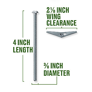 Hillman 370096 Toggle Bolt, 3/8X4-Inch, 25-Pack, 25 Pieces