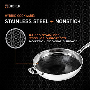 Black Cube Quick Release Cookware Wok with Helper Handle, 12.5-Inch/2.5 Quart …