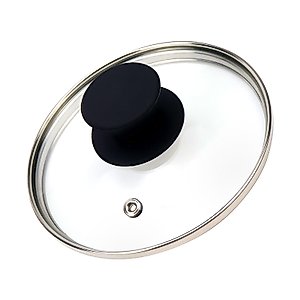 HEVSTIL Universal Lid for Pots, Pans and Skillets,6inch /15cm Clear Glass Pot Lid with Heat Resistant Silicone Handle Glass Replacement Lid for Frying Pan, Frying Pans,Pan Lid, Cast Iron, CrockPot