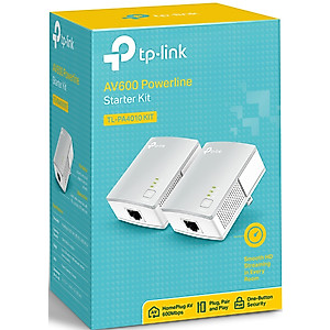 TP-LINK TL-PA4010KIT AV600 Nano Powerline Adapter Starter Kit, up to 500Mbps(Renewed)