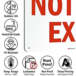 SmartSign 12 x 18 inch “Not an Exit” Metal Sign, 63 mil Aluminum, 3M Laminated Engineer Grade Reflective Material, Red and White, Made in USA