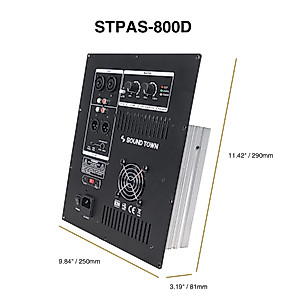 Sound Town Class-D Plate Amplifier for PA DJ Subwoofer Cabinets, 700W RMS, w/LPF (STPAS-800D)