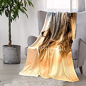 Lightweight Fleece Blanket for Sofa,Forest Foggy Winter Wolf,Soft Blanket and Throw Blankets for Bed Couch