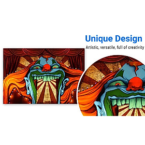 Funnytree 7x5ft Horror Circus Theme Halloween Backdrop for Photography Giant Evil Clown Hallomas Birthday Party Background Scary Grove Vampire Baby Cake Table Decor Banner Photobooth Studio Props