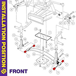 Qsvbeeqj Cart Front & Rear Leaf Spring Bushing Kit for 1981-Up 1012303 1015583 Bushing & Sleeve Kit Cart Front and Rear Leaf Spring Bushing Kit