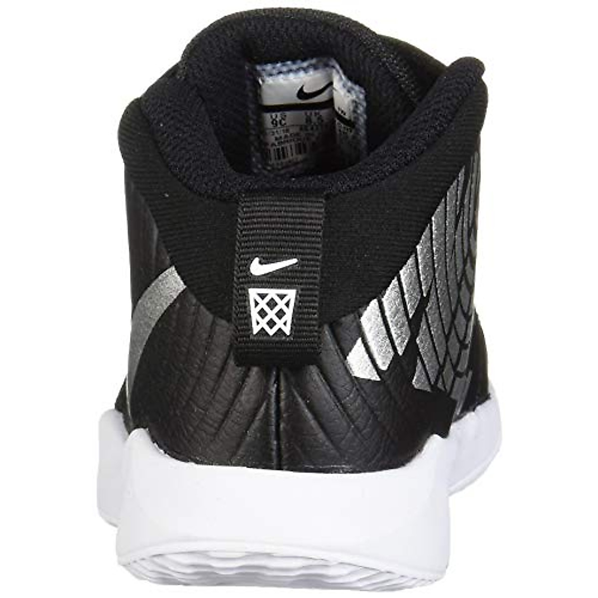 Nike Baby Team Hustle D 9 (TD) Sneaker, Black/Metallic Silver-Wolf Grey, 7C Regular US Toddler