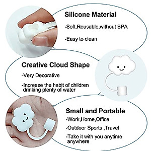 XANGNIER Cloud Straw Covers Cap for Stanley Cup,4 Pcs 9-10 MM Silicone Drinking Straw Topper Plug for Stanley 30&40 Oz Tumbler,Straw Tip Covers for Stanley Cups Accessories,Cloud Shape Straw Protector