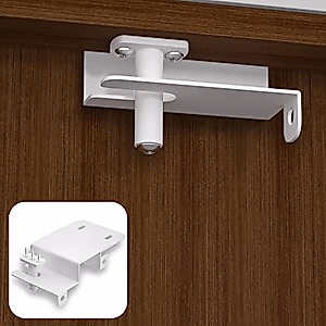 Child Proof Door Top Lock - Loswsdg Kids Safety Door Lock Made of Durable Metal - Adjustable Sliding Top Door Lock for 0.6-2.2" Thick Doors - Can Open Door from Both Sides (White, 1PCS)