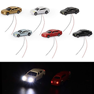 EC200 12PCS 1:200 Z Scale Model Lighted Car with 12V LED Head and Rear Lights Layout