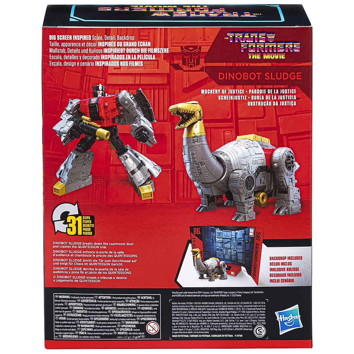 Transformers Studio Series 86-15 Leader Class The The Movie 1986 Dinobot Sludge Action Figure, Ages 8 and Up, 8.5-inch