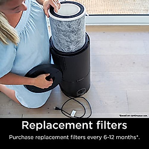 Shark HE2FKBASMB Air Purifier Replacement Filter with Anti-Allergen True HEPA, Compatible with HP200 Series, White