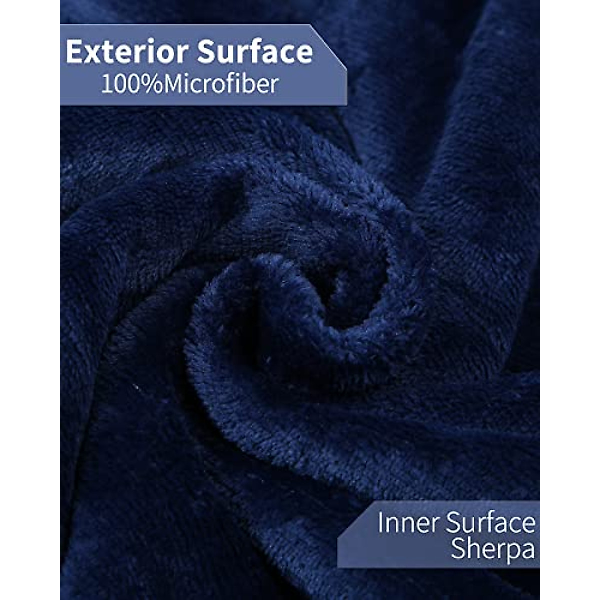 Wearable Blanket Hoodie for Adult Women Men - Oversized Hooded Blanket Sweatshirt with Giant Pocket and Elastic Sleeve (Navy Blue-Long)