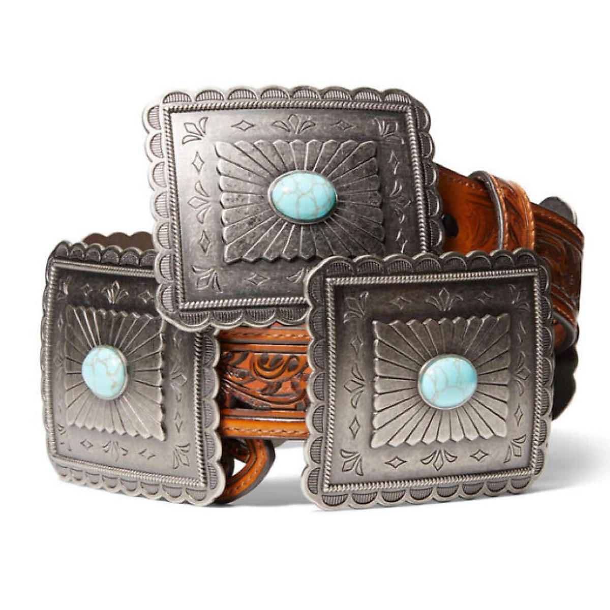 Ariat Women's Turquoise Concho Western Belt Tan Large