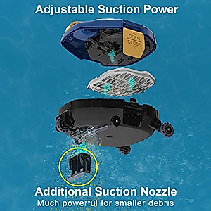 Cordless Robotic Pool Cleaner,Automatic Rechargeable Pool Robot Vacuum with Max 120 Mins Working Time,for Above/In-Ground Swimming Pools Up to 753 Sq Ft,Poolguard