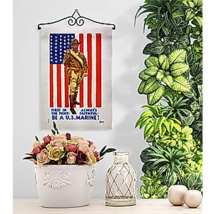 First in The Fight Garden Flag - Set Wall Hanger Armed Forces Marine Corps USMC Semper Fi United State American Military Veteran Retire - House Banner Small Yard Gift Double-Sided Made USA 13 X 18.5