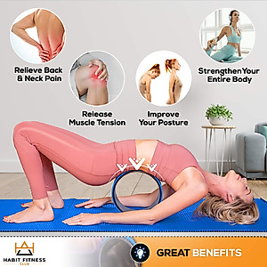 Habit Fitness Club - Yoga Wheel Set (Pro Series)- Best Roller Wheels for Relieving Back Pain, Correcting Posture & Yoga Pose & Stretching Assistant