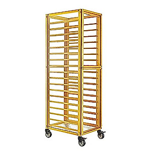 Wonetfls Commercial Aluminum Bun Pan Sheet Rack 18-Tier Bakery Rack with Brake Casters for Kitchen Restaurant and Cafeteria Stackable Cooling Racks for Baking