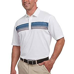 Pebble Beach Mens Short Sleeve Performance Polo (White, X-Large)