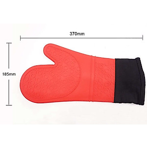 Long Silicone Oven Mitts Set: Featuring Non-Slip Grip, Resistance to Heat, Ease of Cleaning, Perfect for Grilling, Baking, and Various Other Culinary tasks.