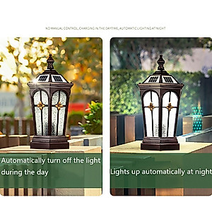 MODEBHD Solar Outdoor Post Light, Waterproof IP65 Villa Courtyard Garden Post Lantern, Pillar Light with One Light and Three Color Temperature, On/Off Solar Powered Post Lamps