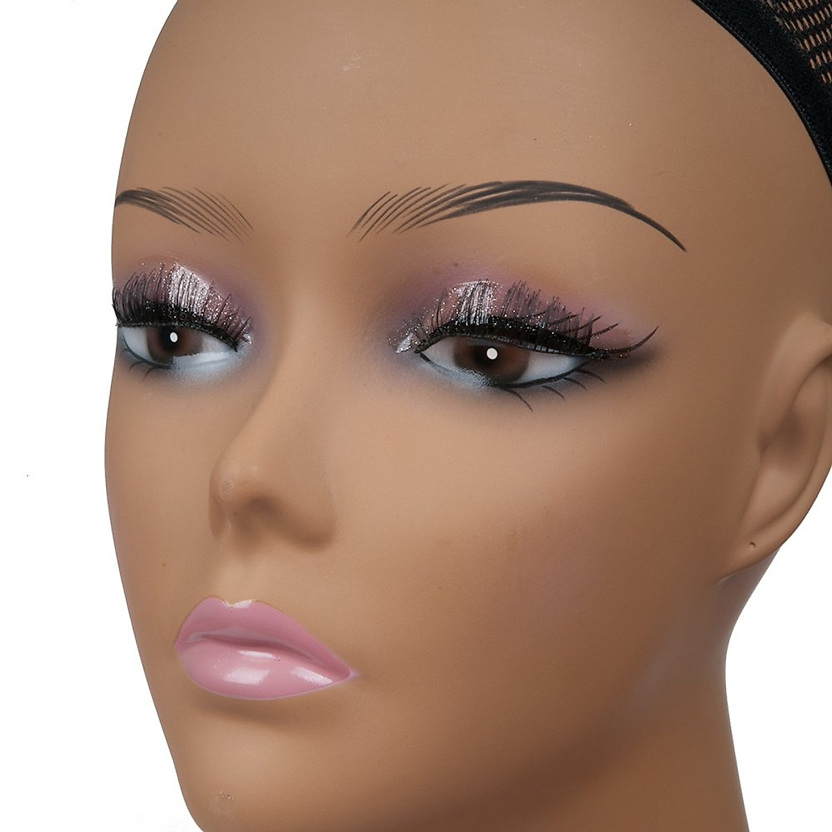 L7 Mannequin 4 Pcs Lifelike Female Plastic Mannequin Head Wig Stand Realistic Wig Display Head Props