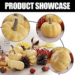 Artgar Pumpkin Decor Set, 23 PCS Fall Harvest Decorations Including Mini Pumpkins, Acorns, Pinecones, Berries, Maple Leaves for Home Table Wedding DIY Autumn Halloween Thanksgiving Decor