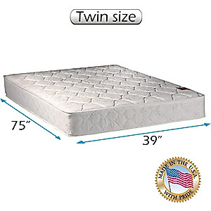 DS Solutions USA American Legacy Gentle Firm Innerspring Twin Size (39"x75"x8") Mattress Only - Sleepy System with Enhance Support Fully Assembled, Orthopedic, Good for Your Back, Longlasting