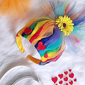 Supla 8 Colors Rainbow Tulle Rolls Tulle Netting Fabric Spool in 6" Wide 25 Yard/roll and 8 Colors Satin Roll Satin Ribbons in 2/5 Wide 25 Yard/roll and 12 Plain No Teeth Plastic Headbands 1" Craft