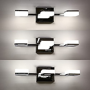 3 Lights LED Bathroom Vanity Lights, Acrylic Modern Wall Mount Lighting, LED Bathroom Wall Lighting Fixtures Over Mirror, 21W, 2509LM, 10%-100%, SCR Dimming 5000K (Natural White Light) - Chrome