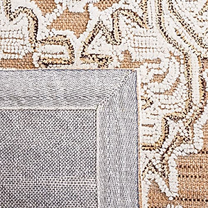 Safavieh Trace Collection 6' x 6' Square Gold/Ivory TRC304D Handmade Floral Medallion Wool Area Rug