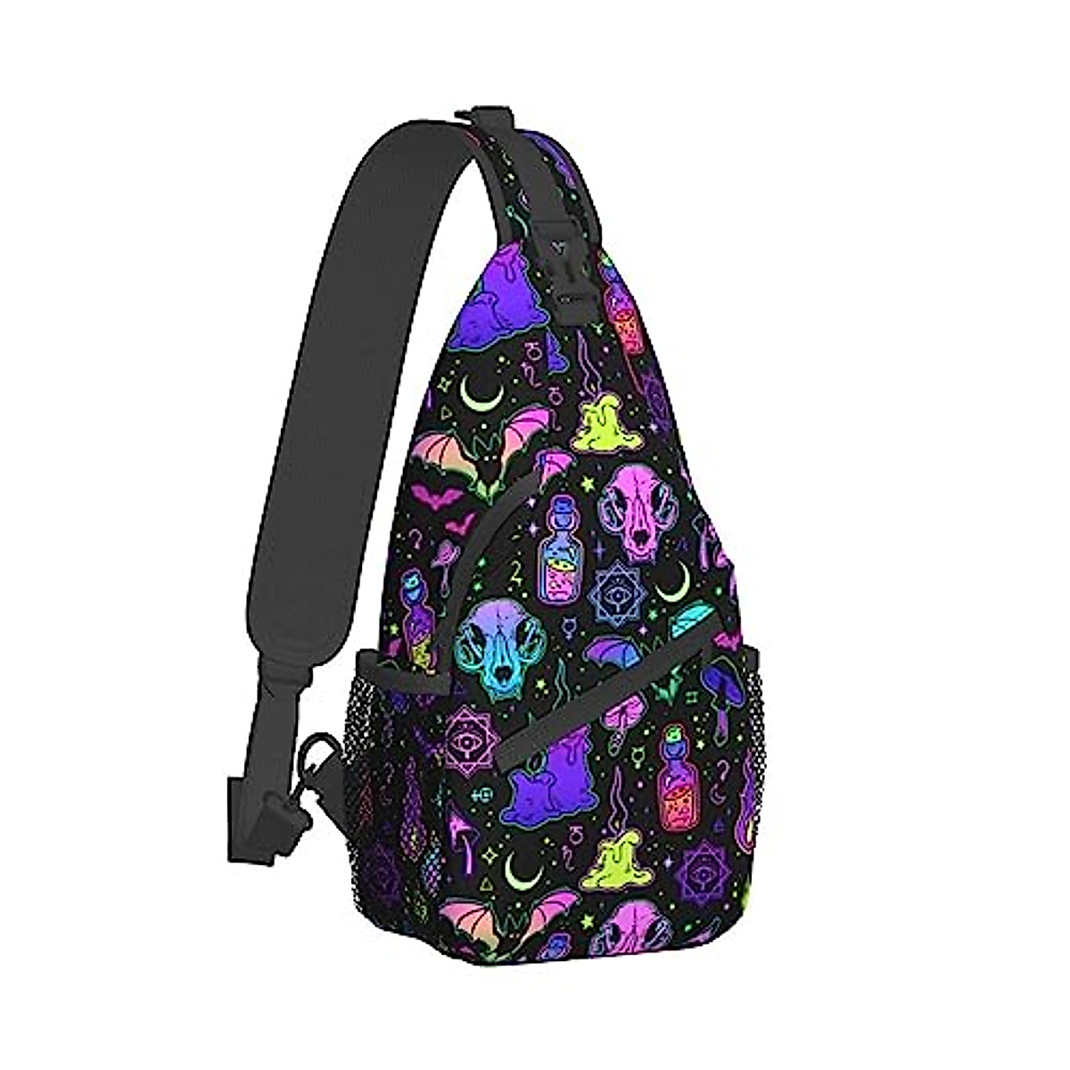 RIMENCH Sling Bag Waterproof Sling Bags Shoulder Backpack With Adjustable Strap For Sport, Travel, Workout Fashion Gothic Magic Witch Witchy Chest Bag